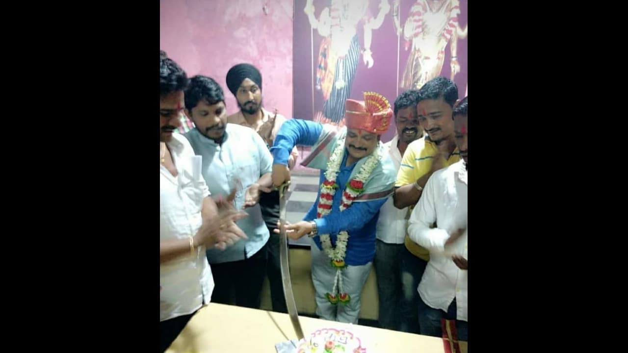 BJP leader cuts birthday cake with sword, displays picture on WhatsApp ...