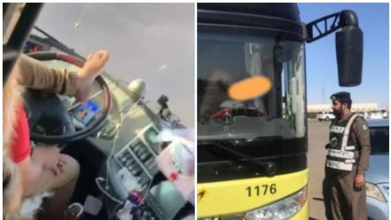 സൗദിയിലും കോളേജ് ബസില്‍ ഡ്രൈവറുടെ അഭ്യാസം; കാലുകൊണ്ട് സ്റ്റിയറിങ് ...