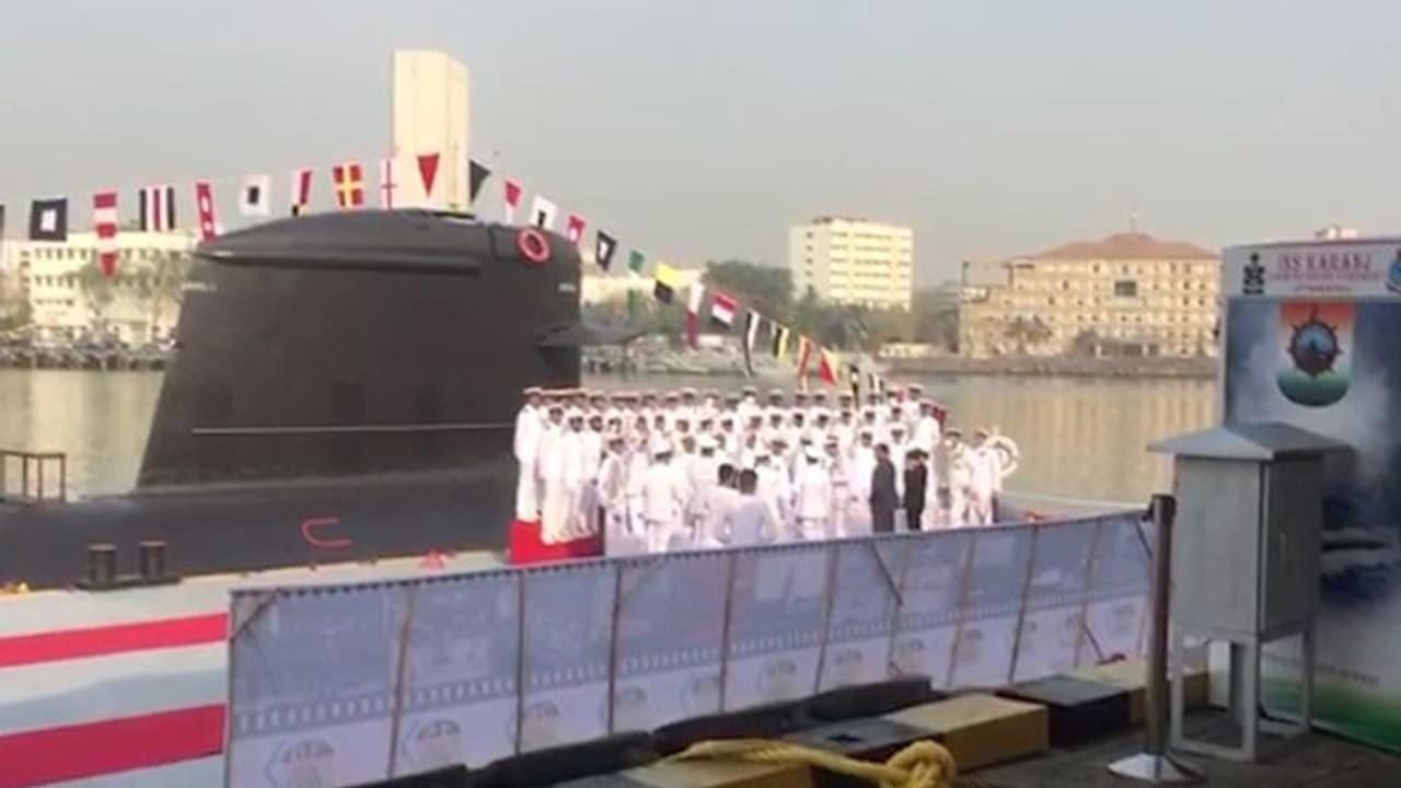 Third Scorpene class submarine INS Karanj joins Indian Navy | Asianet ...