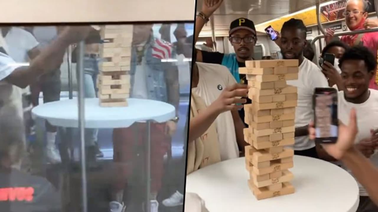 Passengers play Jenga in moving train; viral video amazes netizens ...
