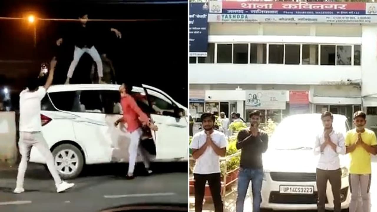 Watch: Drunk youth dancing on moving car roof end up paying a Rs 20,000 ...