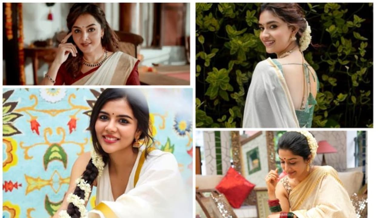 onam special photos கீர்த்திசுரேஷ், சாய் பல்லவி, மோகன்லால், மீரா ...