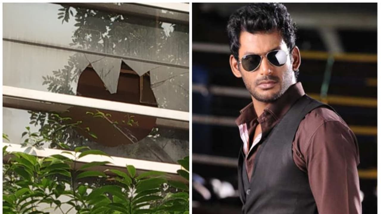 Actor Vishal house attacked மர்மநபர்களால் தாக்கப்பட்ட நடிகர் விஷாலின் ...
