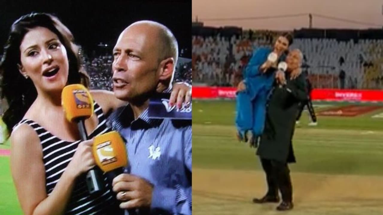 അന്ന് ഐപിഎല്ലില്‍ ഇപ്പോള്‍ പിഎസ്എല്ലില്‍, ലൈവ് കമന്‍ററിക്കിടെ അവതാരകയെ ...