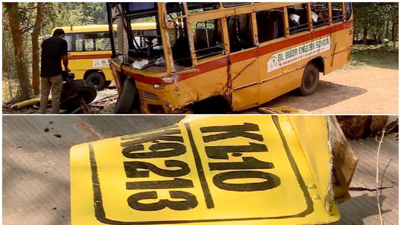 മലപ്പുറത്ത് സ്കൂൾ ബസ് അപകടം; മുന്നിൽ പോയ ബസിൽ അതേ സ്കൂളിലെ ബസ് ഇടിച്ചു ...