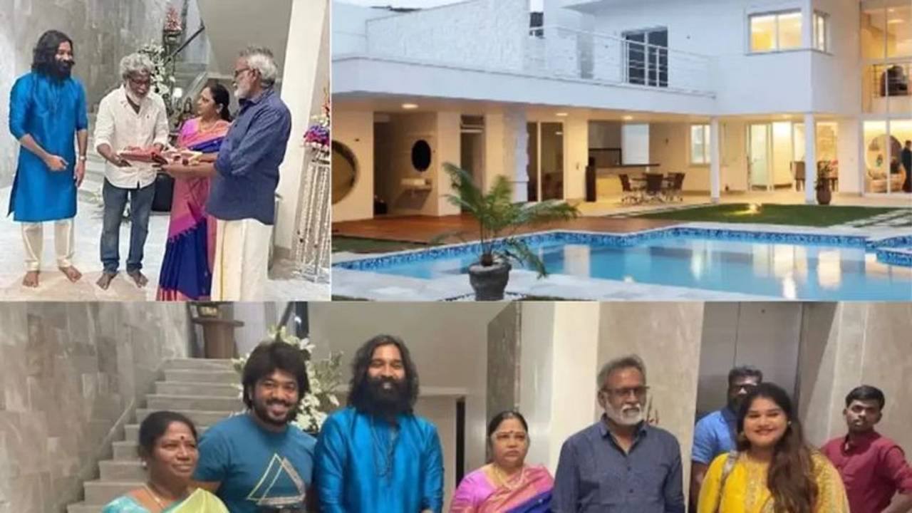 அடேங்கப்பா... வியக்க வைக்கும் பிரமாண்டம்! தனுஷின் 150 கோடி வீட்டை உள்ளே ...
