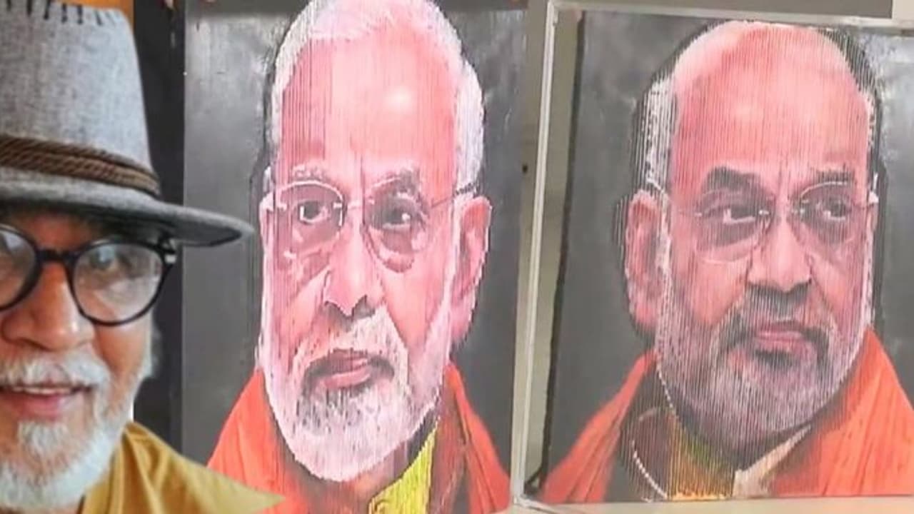 మోడీ-షా, శ్రీరాముడు-హనుమాన్.. అబ్బురపరిచే త్రీడీ పెయింటింగ్స్ తో ...