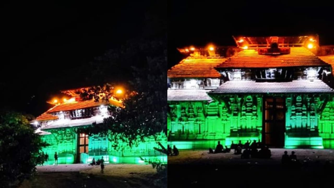 Kerala: Vadakkunnathan temple illuminated in tricolour on Independence ...