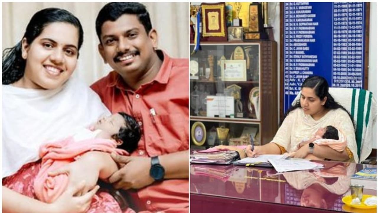 Thiruvananthapuram Mayor Arya Rajendran's photo holding a month-old ...