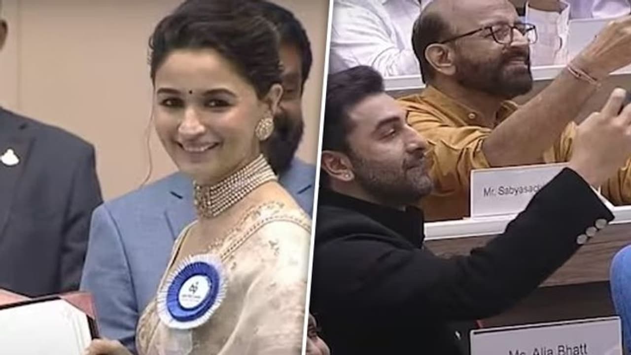 69th National Film Awards: Ranbir Kapoor's reaction on Alia Bhatt ...