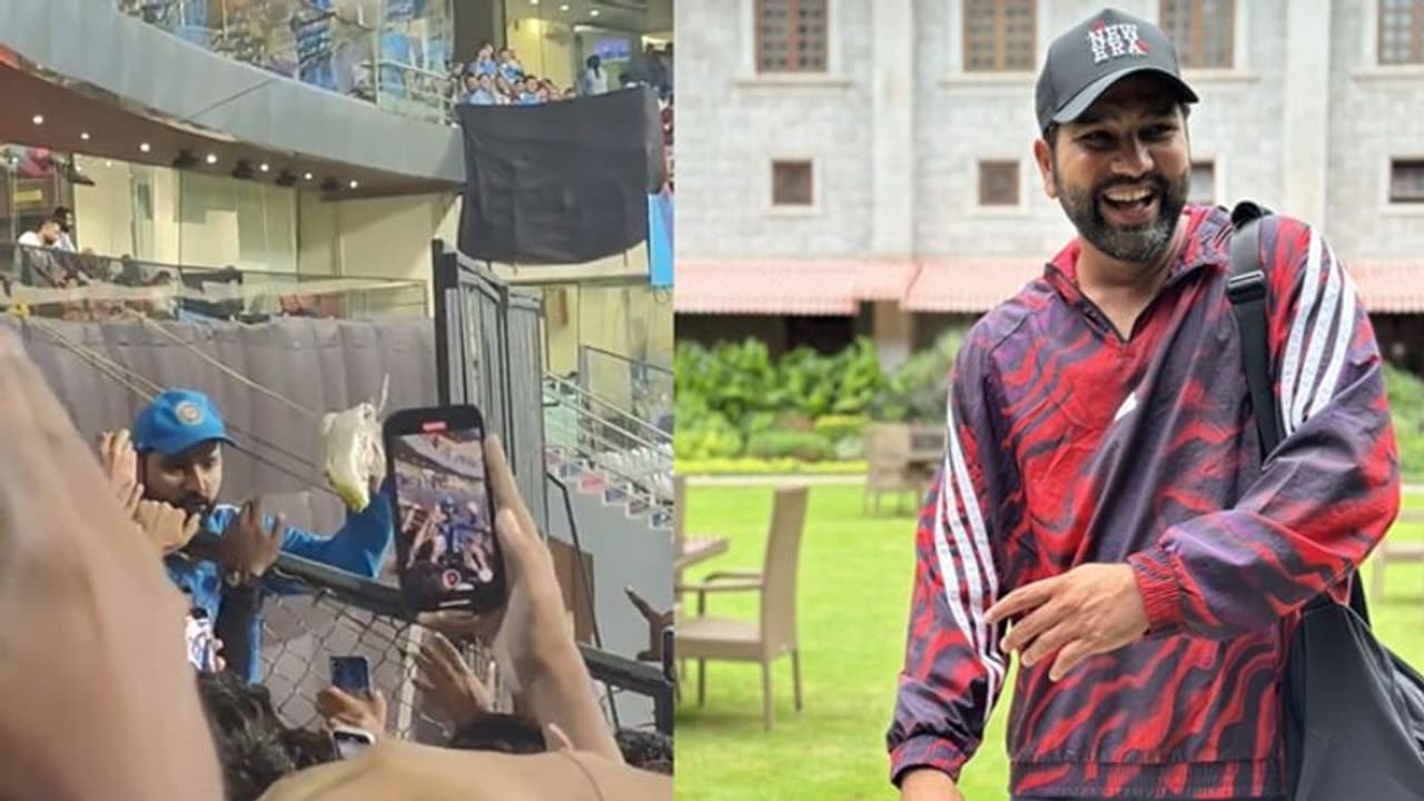 ಭರ್ಜರಿ ಗೆಲುವಿನ ಬೆನ್ನಲ್ಲೇ ಪುಟ್ಟ ಅಭಿಮಾನಿಗೆ ಶೂ ಗಿಫ್ಟ್ ನೀಡಿದ ರೋಹಿತ್ ಶರ್ಮಾ ...