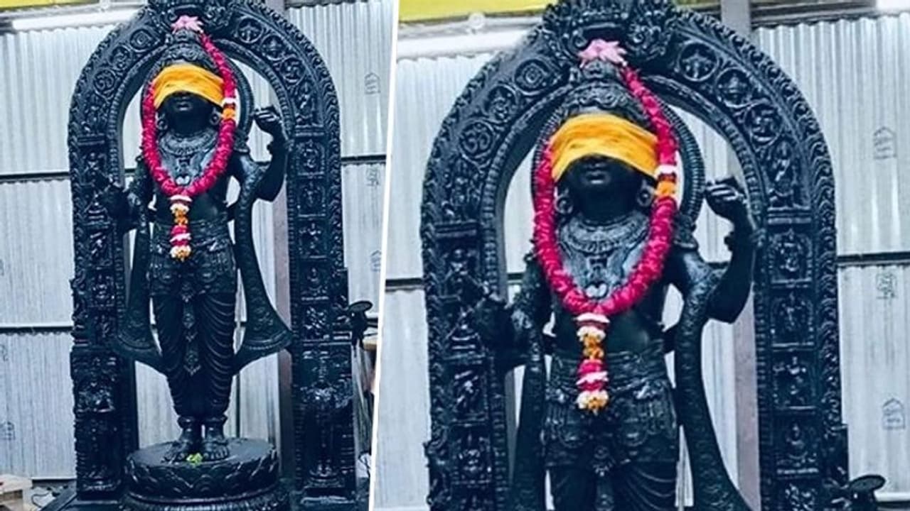 First Look: Ram Lalla's idol installed at Ram Mandir sanctum sanctorum ...