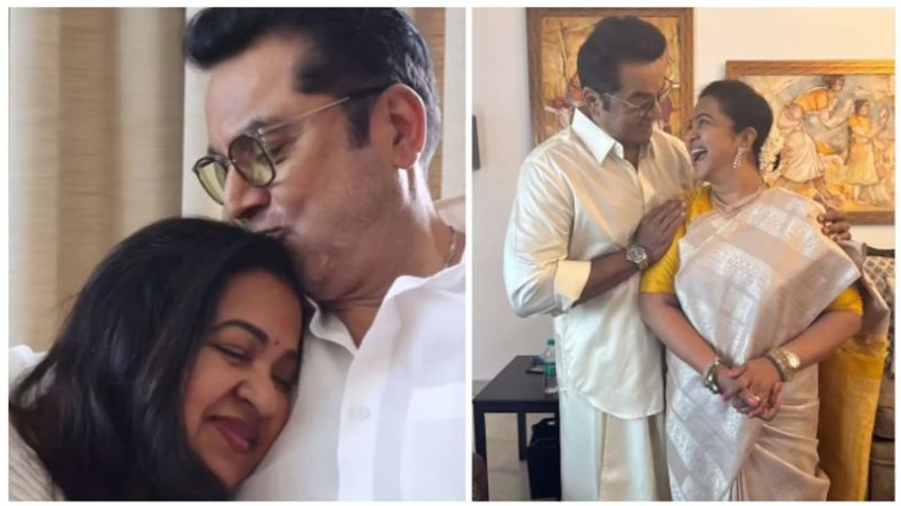 Radhika sarathkumar Wedding Anniversary: 69 வயதிலும்... மனைவி ராதிகா ...