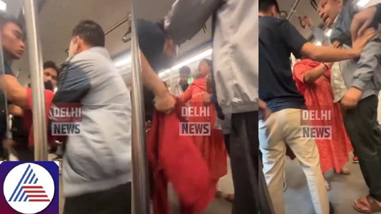 Fierce fight ensues between 2 commuters inside Delhi Metro; viral ...