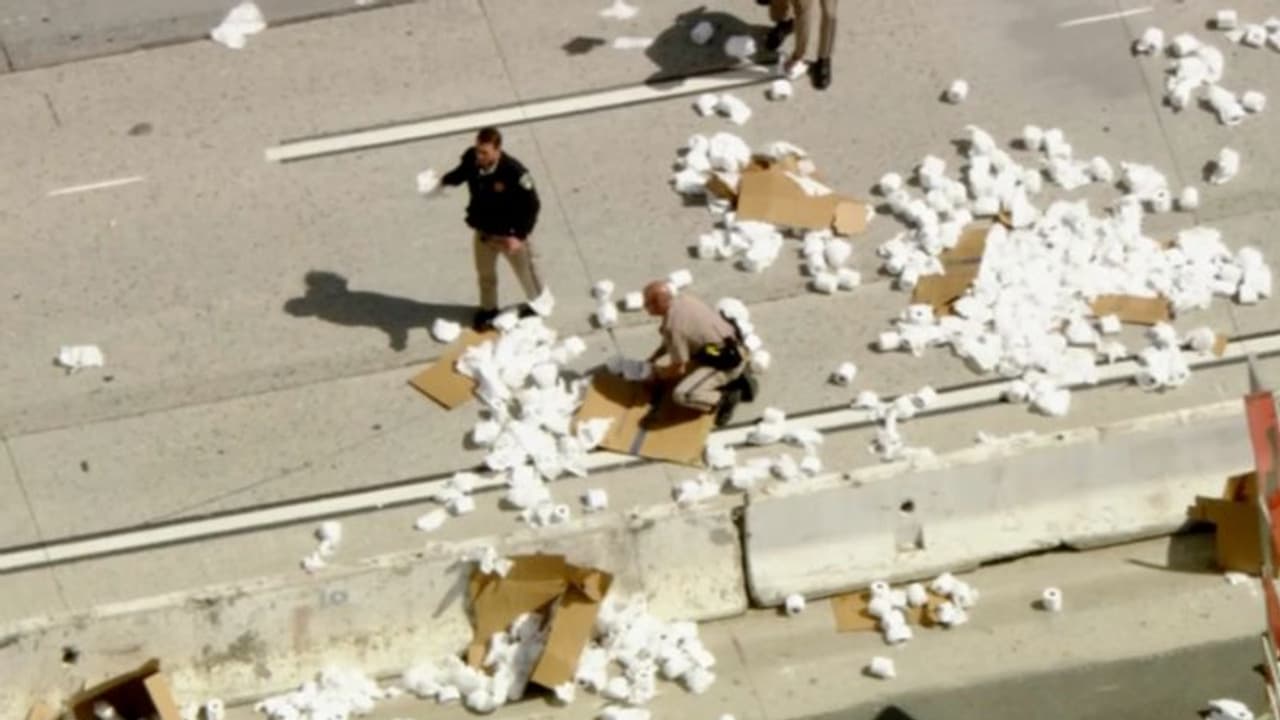Massive toilet paper spill creates traffic chaos on California highway ...