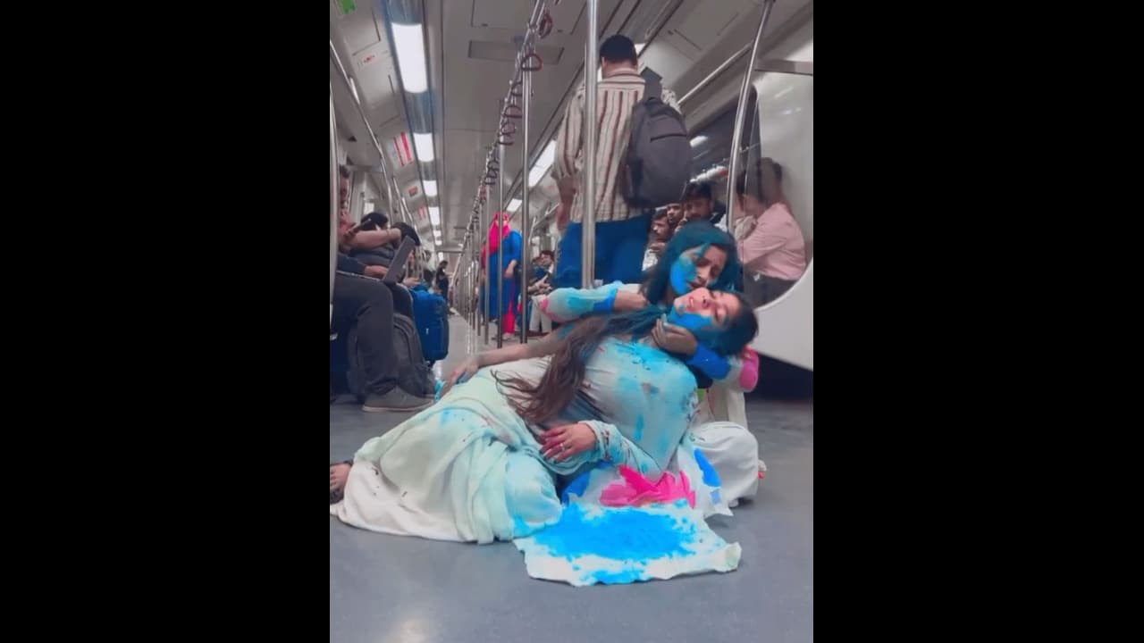 Public outcry: Viral video of 2 girls' explicit act during Holi in Delhi Metro ruffles feathers ...