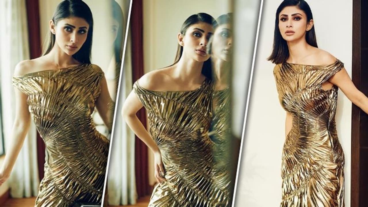 Mouni Roy dazzles in golden outfit; actress shares pictures from her ...