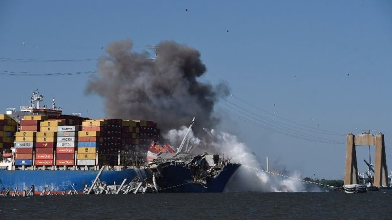 Baltimore: Francis Scott Key Bridge wreckage demolished in controlled ...