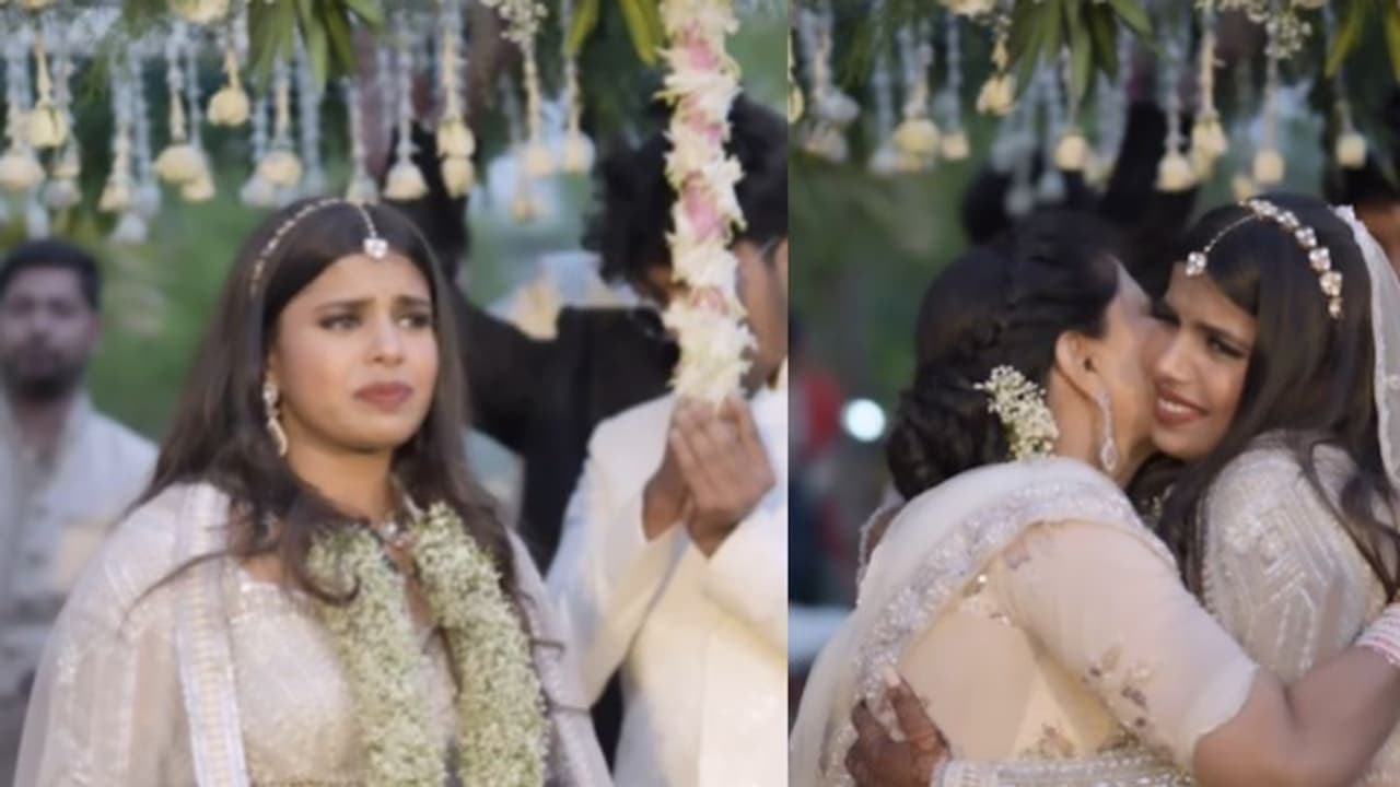 Heartwarming Video: Bride gets emotional for mom on her wedding entry ...