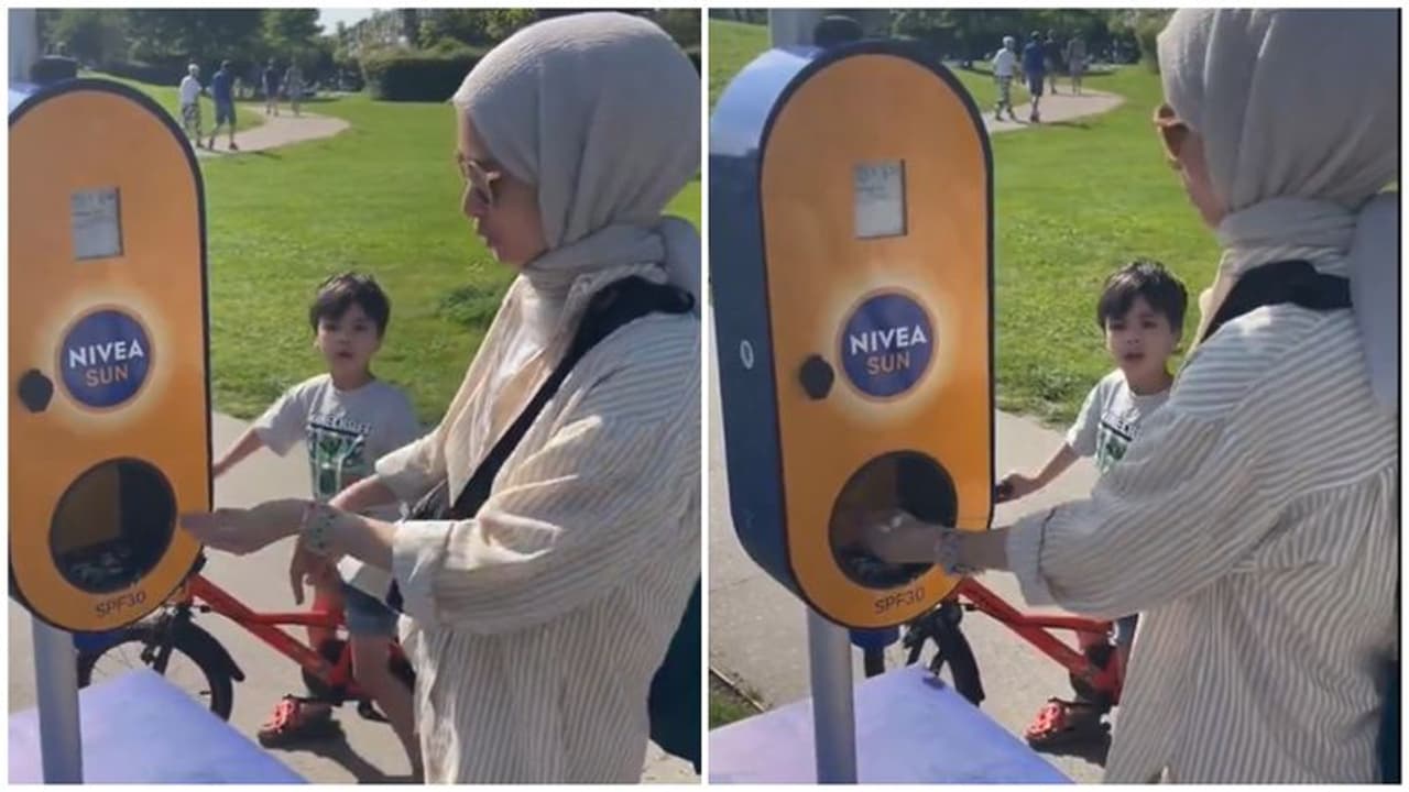 Viral Video: People in Netherlands use free sunscreen from vending ...
