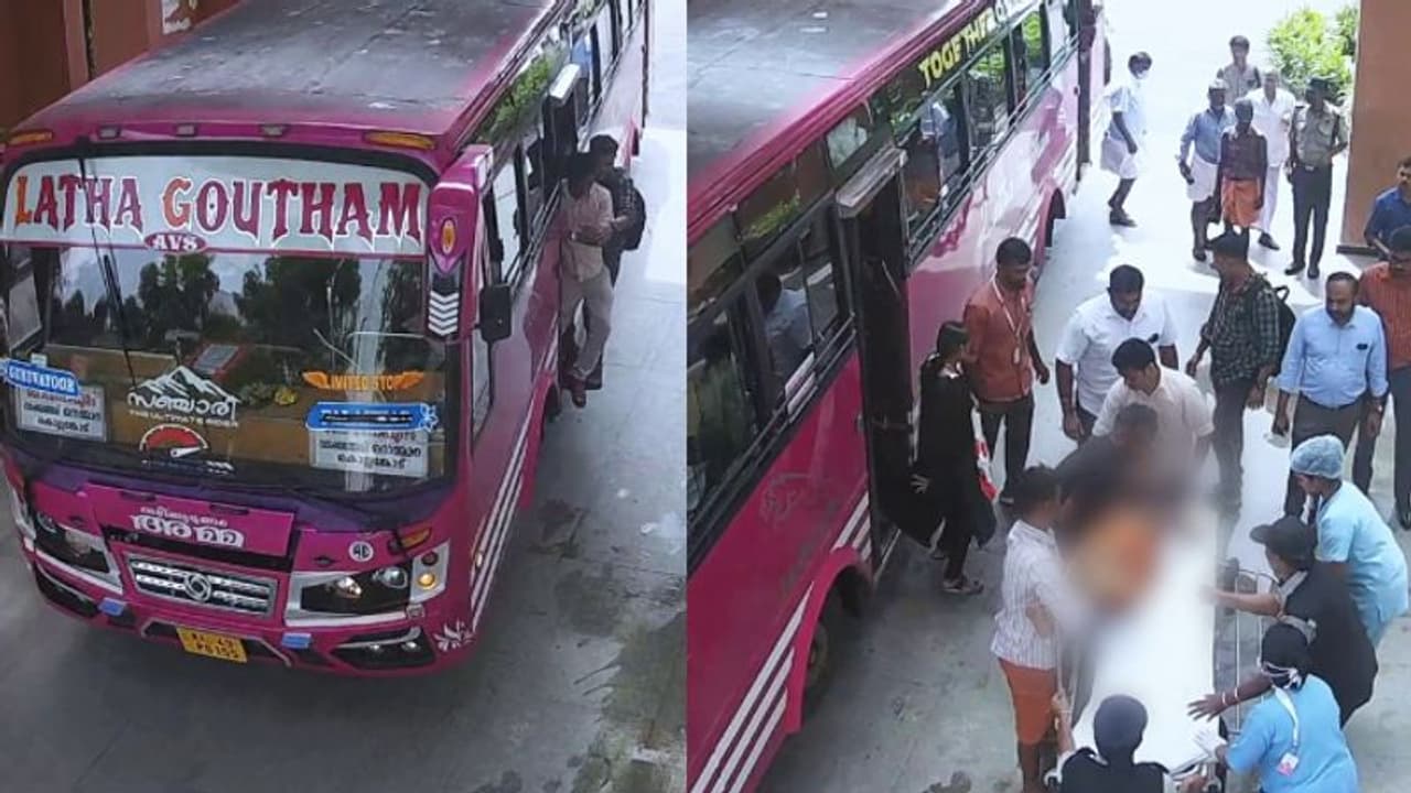 The private bus staff took the seriously injured person to the hospital ...