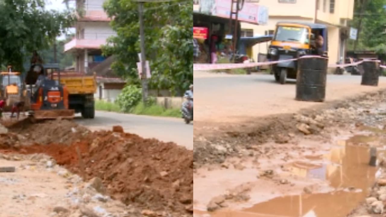 വെള്ളക്കെട്ട് ഒഴിവാക്കാൻ 'ഐറിഷ് ഓട', പണി പാളിയപ്പോൾ റോഡിൽ വ ...