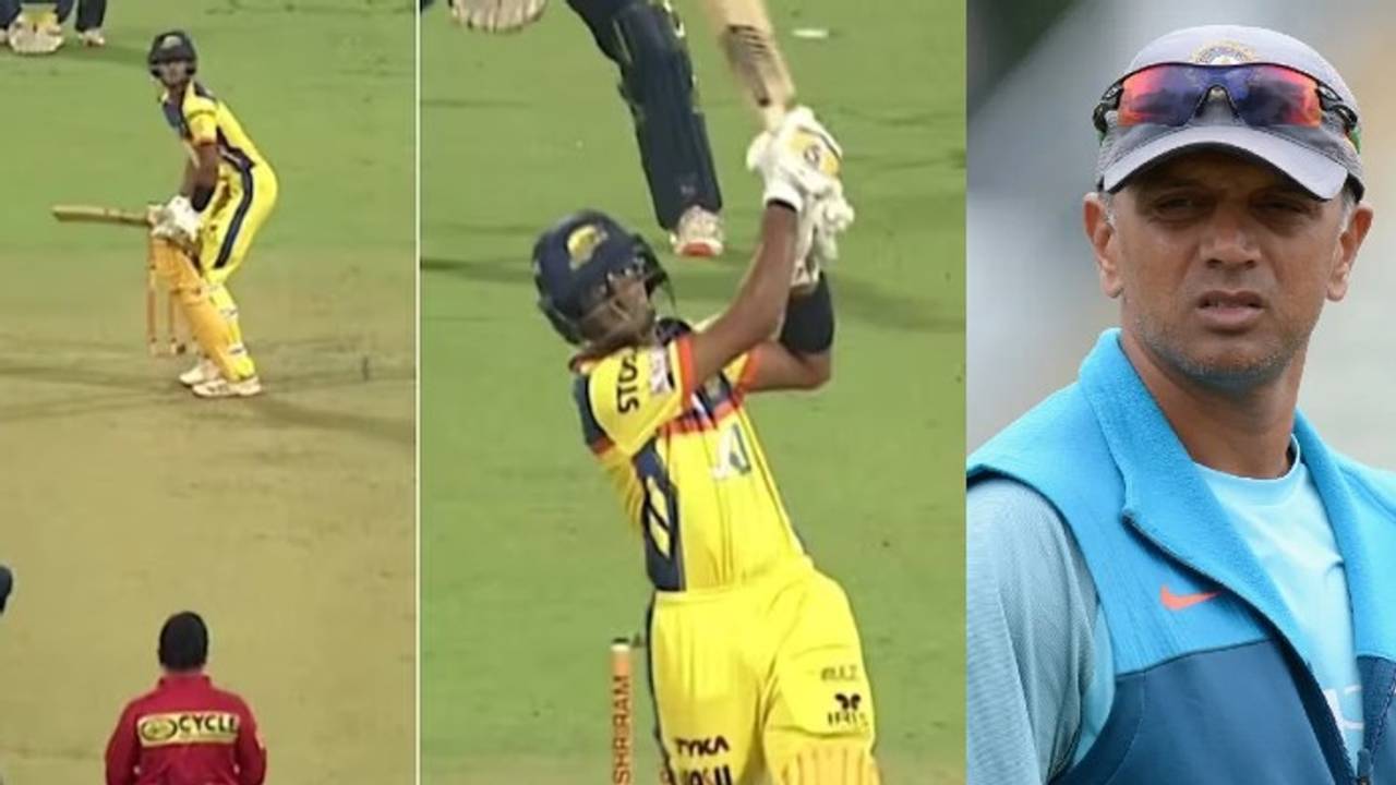 Like Father Like Son Rahul Dravid Son Samit Six Draws Comparisons ತಂದೆಯಂತೆ ಮಗ; ಚಿನ್ನಸ್ವಾಮಿ ...