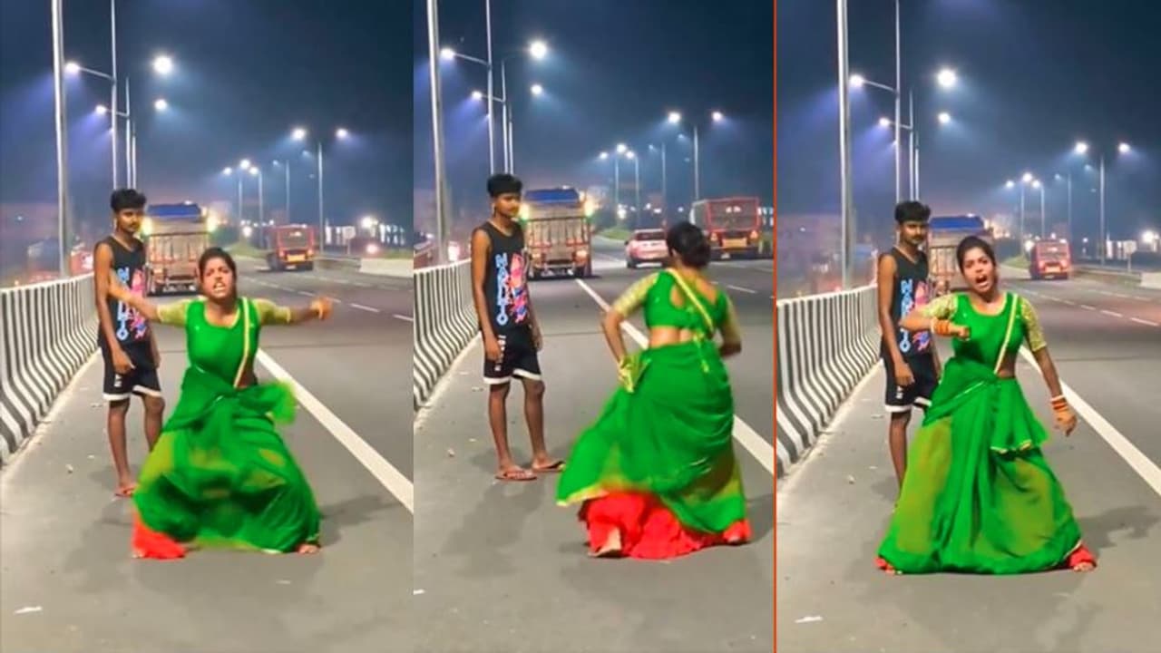 saree clad womans bindass dance on road : ಸೇತುವೆ ಬಿರುಕು ಬಿಡುತ್ತೆ ಎಂದ ...