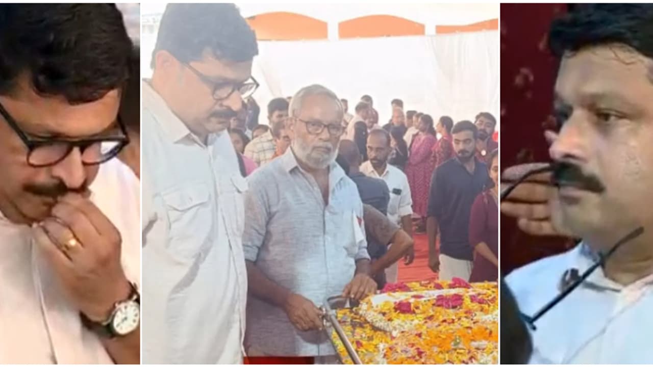 MV Raghavan son Nikesh Kumar came to pay his last respects to Pushpan ...