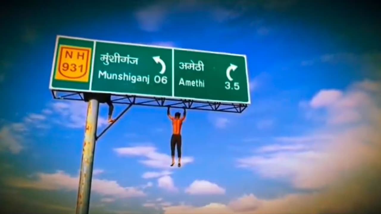 Man's Risky Pull Ups on Signboard Go Viral | Mans Risky Pull Ups On ...