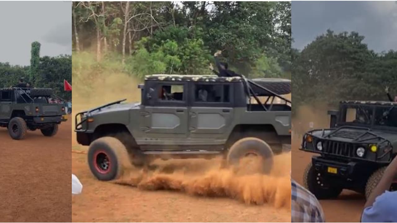 engineering college students perform dangerous stunts with hummer suv ...