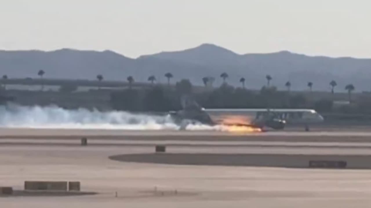 Frontier Airlines flight catches fire while landing at Las Vegas ...