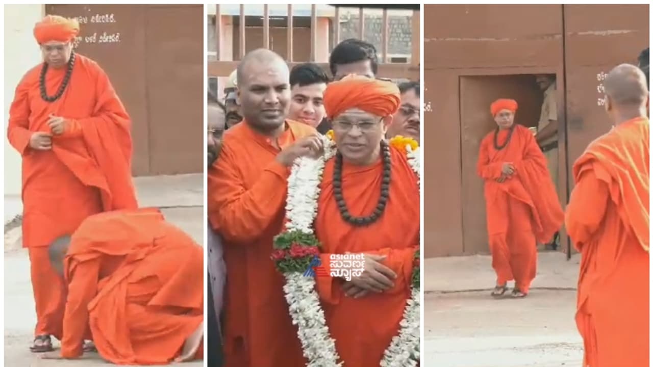 Murugha Seer Shivamurthy Sharanaru released from jail ಮುರುಘಾ ಶ್ರೀ ...