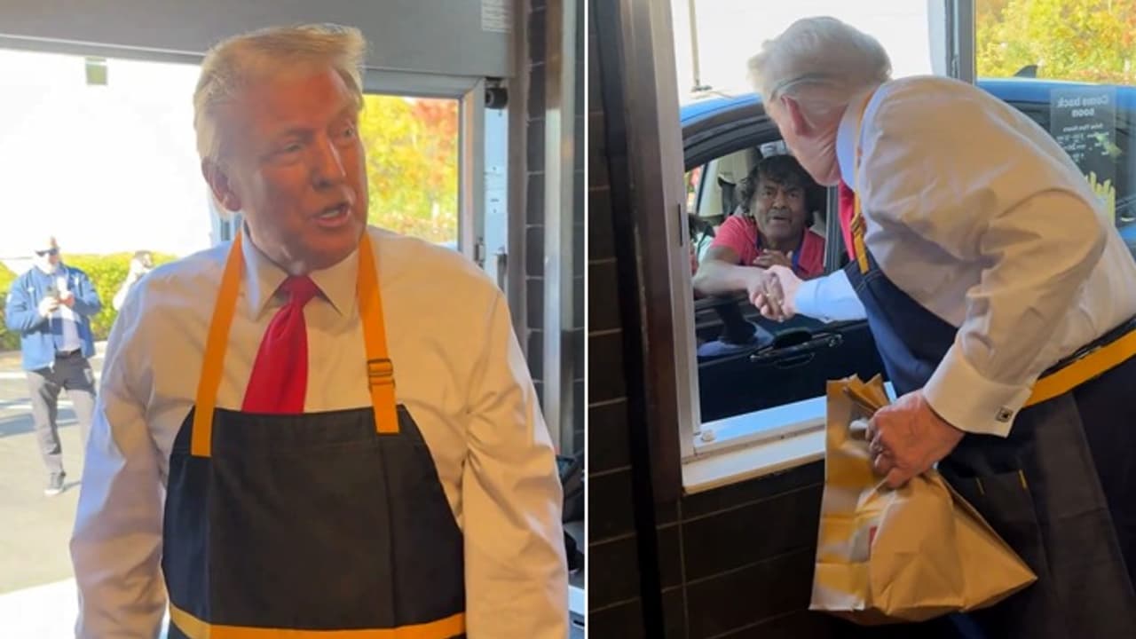 Donald Trump serves at McDonald's: Viral video shows lighthearted ...