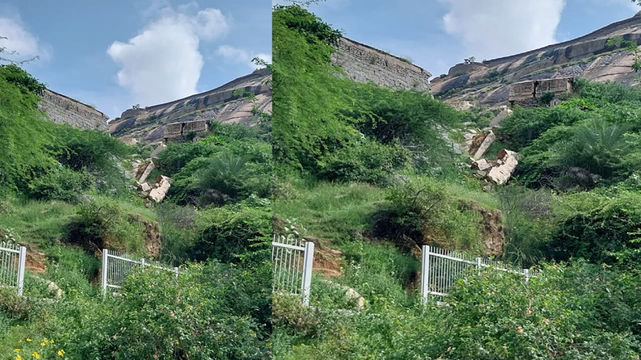 Madhugiri Fort Wall Collapsed Due to Continuous Rain: ನಿರಂತರ ಮಳೆಗೆ ...