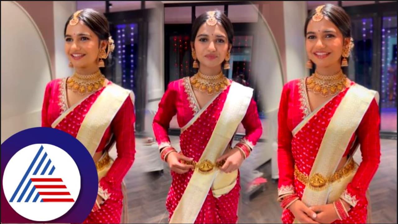 Pavithra Gowda's daughter Kushi stuns in Pink saree, photos go viral ...
