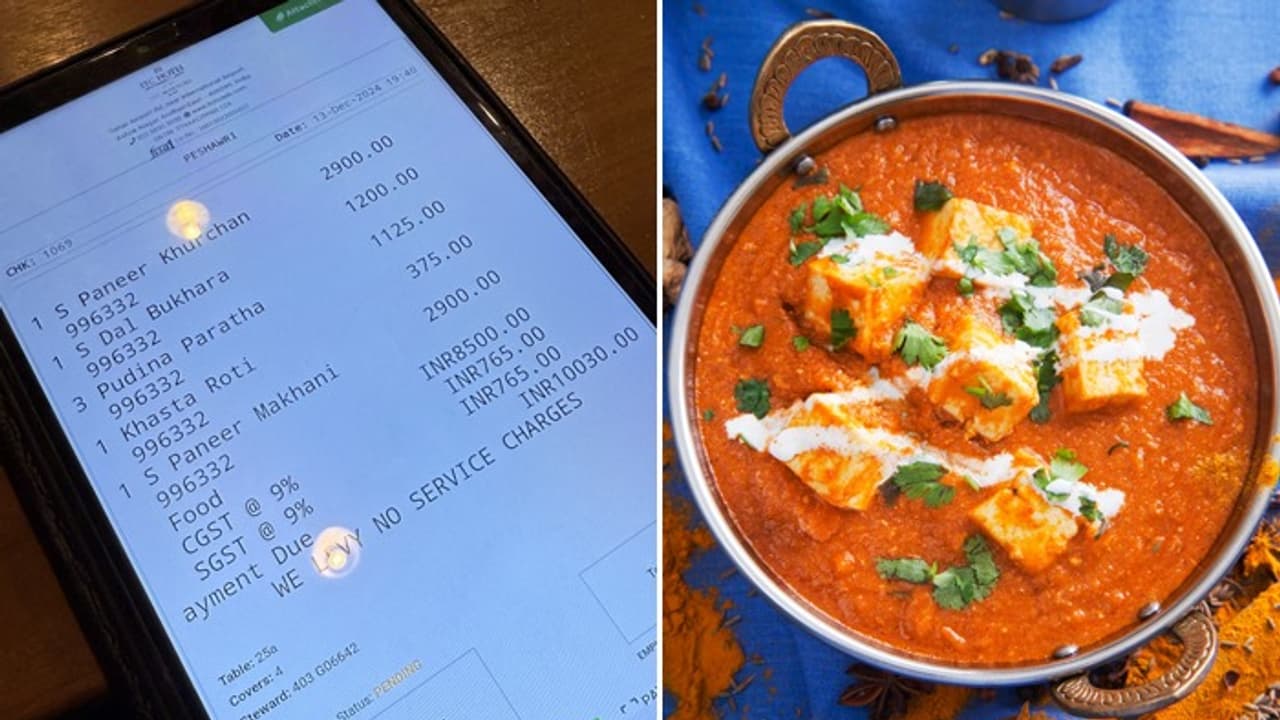 Paneer Makhani for Rs 2900, Dal for Rs 1200 & more: Indian YouTuber's ...