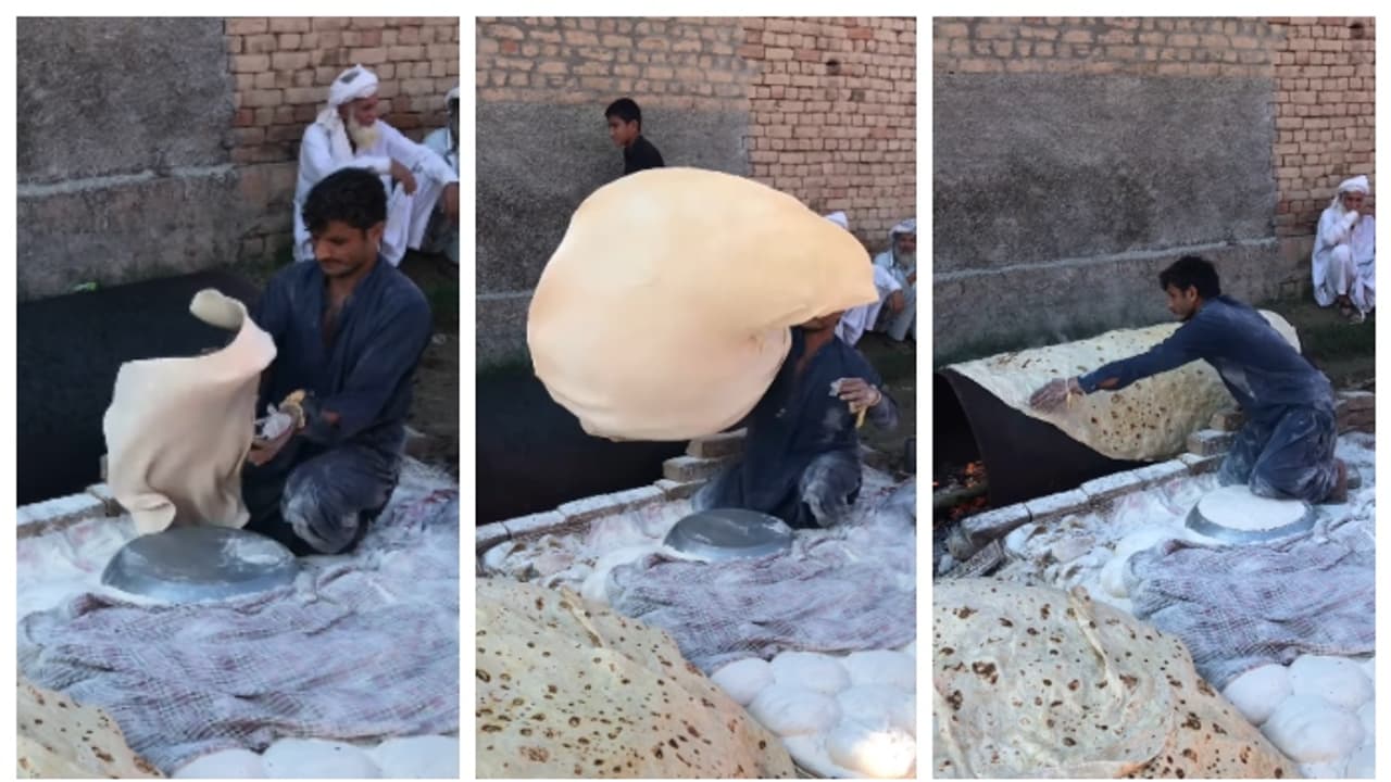 World's largest roti making Viral Video: 'പൊതപ്പ് പോലെയുണ്ട്'; വെറും കൈ ...