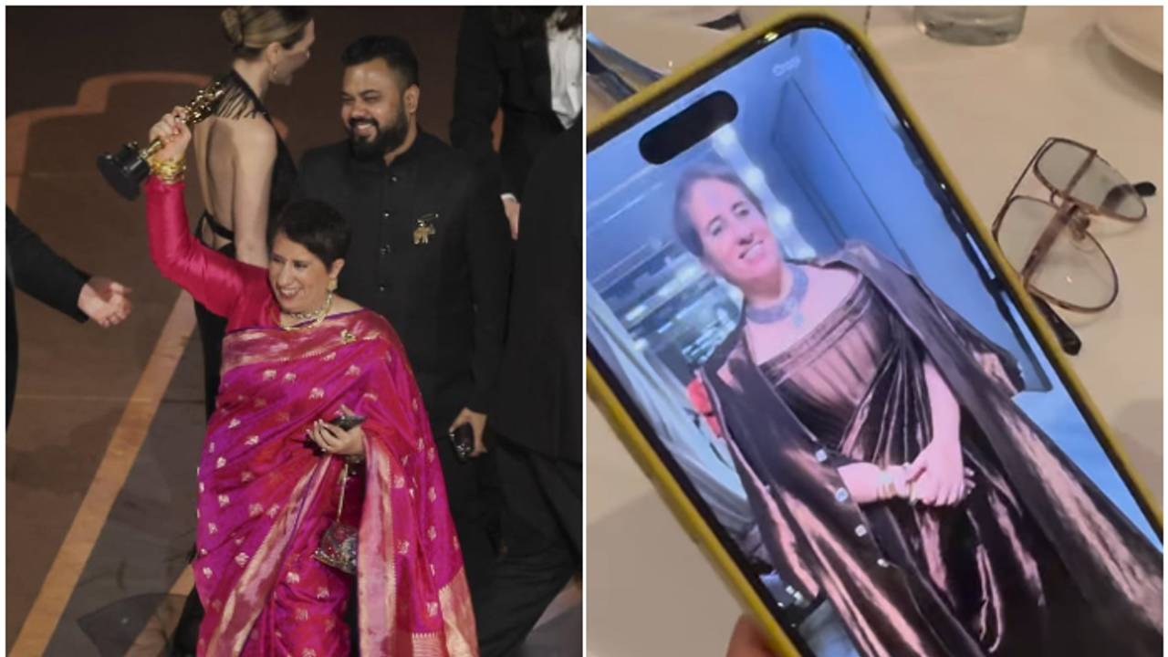 Oscar 2025: Karan Johar gives sneak peak into Guneet Monga's outfit ...