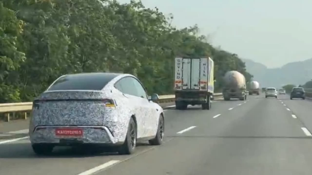 Tesla Model Y spotted testing on Mumbai-Pune Expressway, video goes ...