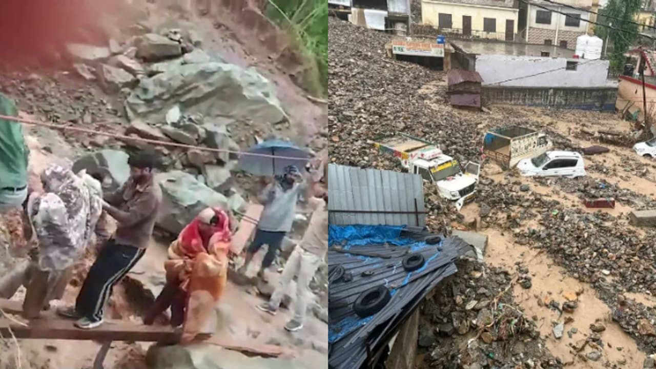 heavy rain triggered a flash flood and landslide in Jammu Kashmir; തുടർച്ചയായ മഴയ്ക്ക് പിന്നാലെ ...