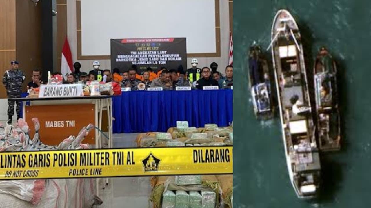 largest drug busts in Indonesia; നാവികസേനാ കപ്പൽ കണ്ട് ലൈറ്റ് അണച്ച് ...
