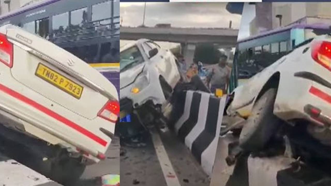 Chennai Kathipara Flyover Bridge Car Accident: சென்னை கத்திப்பாரா மேம்பாலத்தில் கார் விபத்து ...