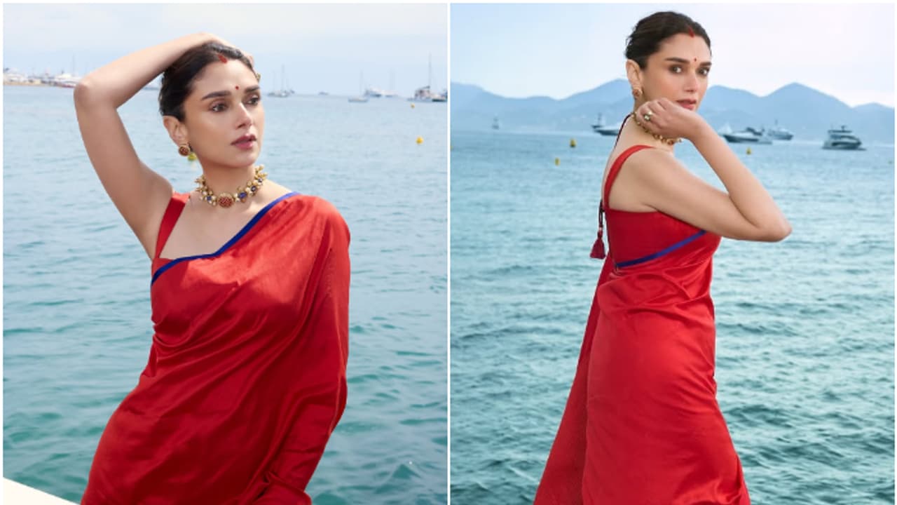 Cannes 2025: Aditi Rao Hydari stuns in timeless red saree; brings ...