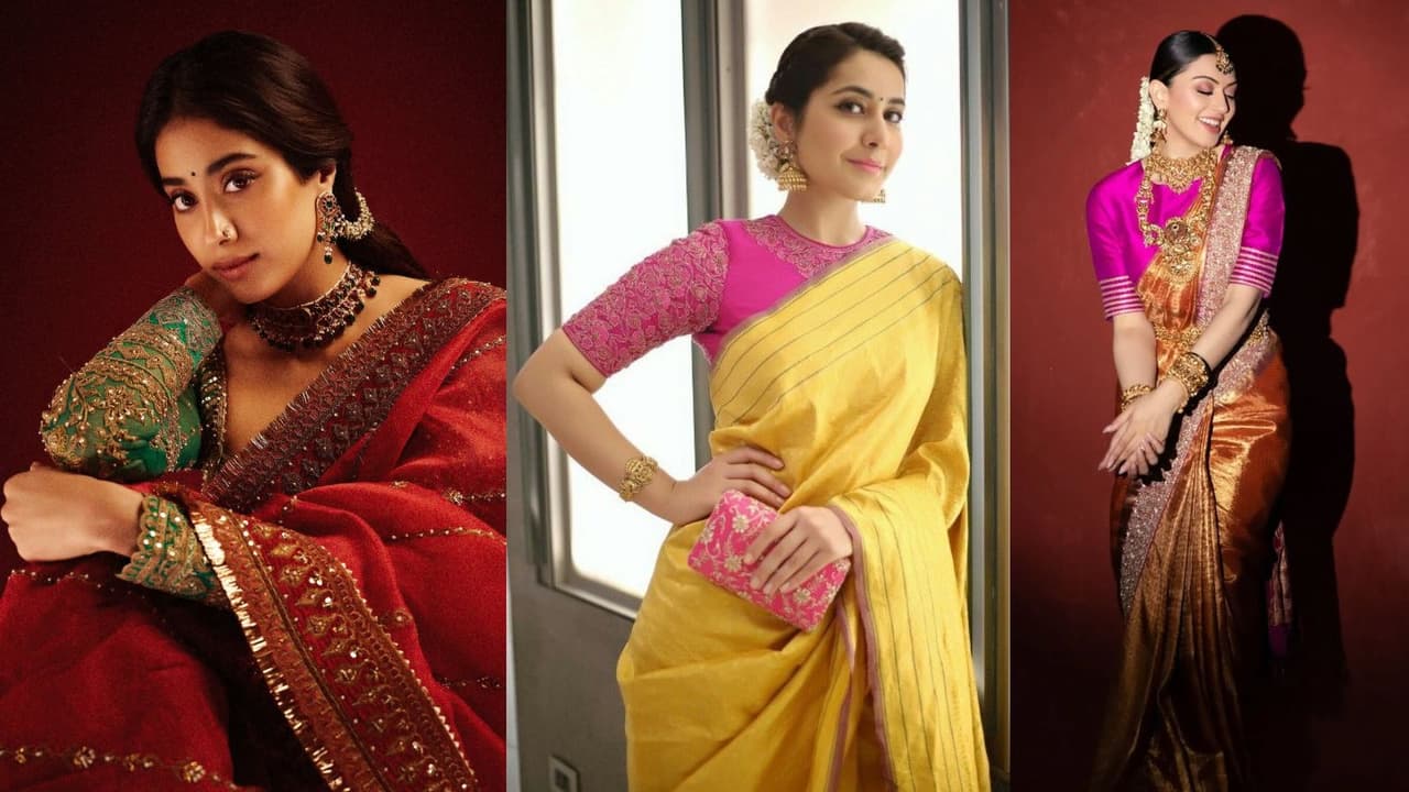 Contrast Blouse Design For Vatsavitri: लाल-पीली साड़ी के साथ जब पहना ये ...