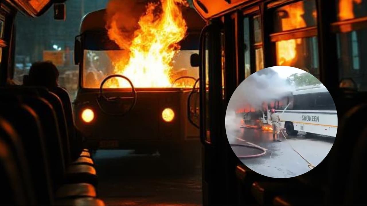 Delhi Fire: दिल्ली के जनकपुरी इलाके में दो बसों में लगी भयानक आग, मचा ...