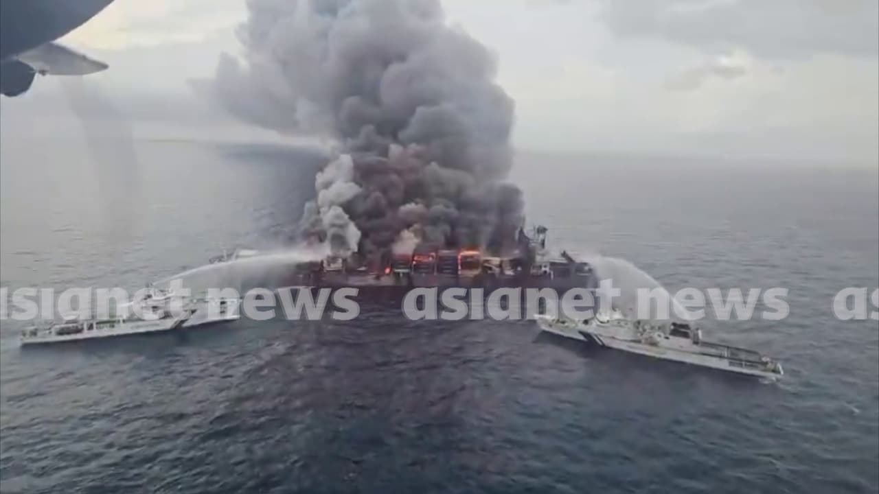 Rain offers relief as firefighting continues to contain blaze on cargo ...