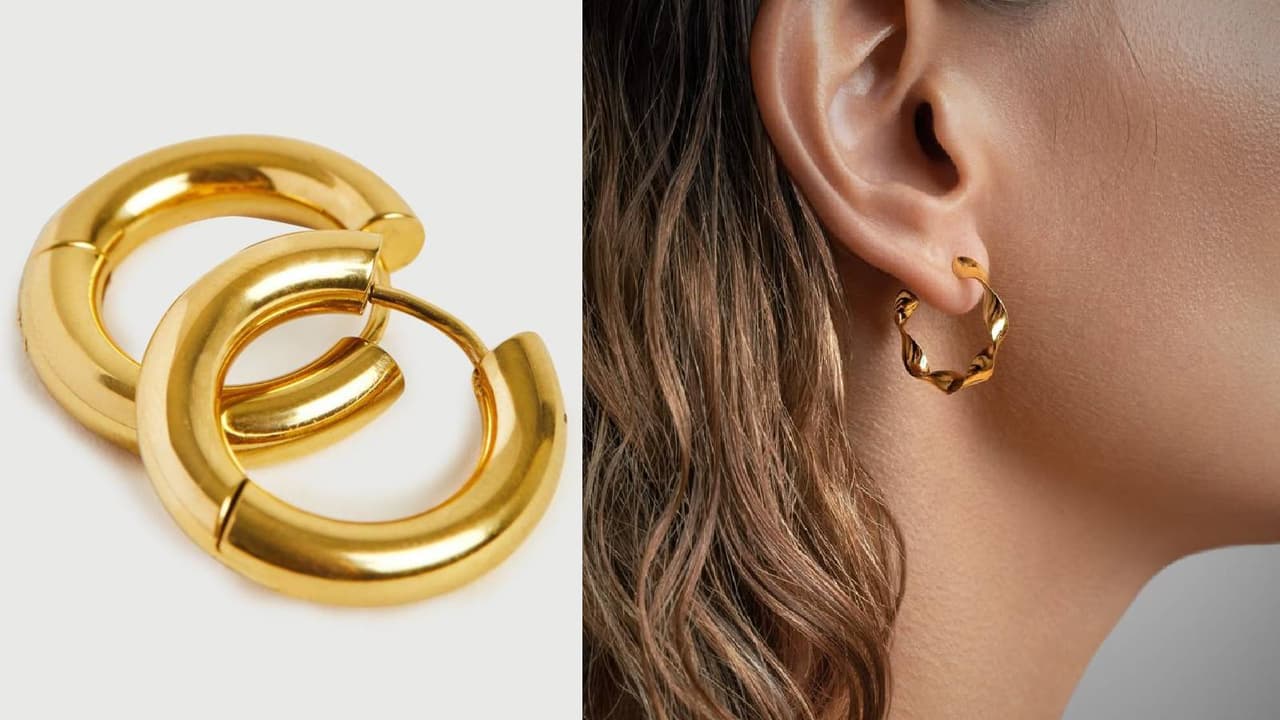 Golden Hoops: गोल्डन हूप्स पहन लगेंगी महलों की रानी, 4 ग्राम में बनवाएं ...