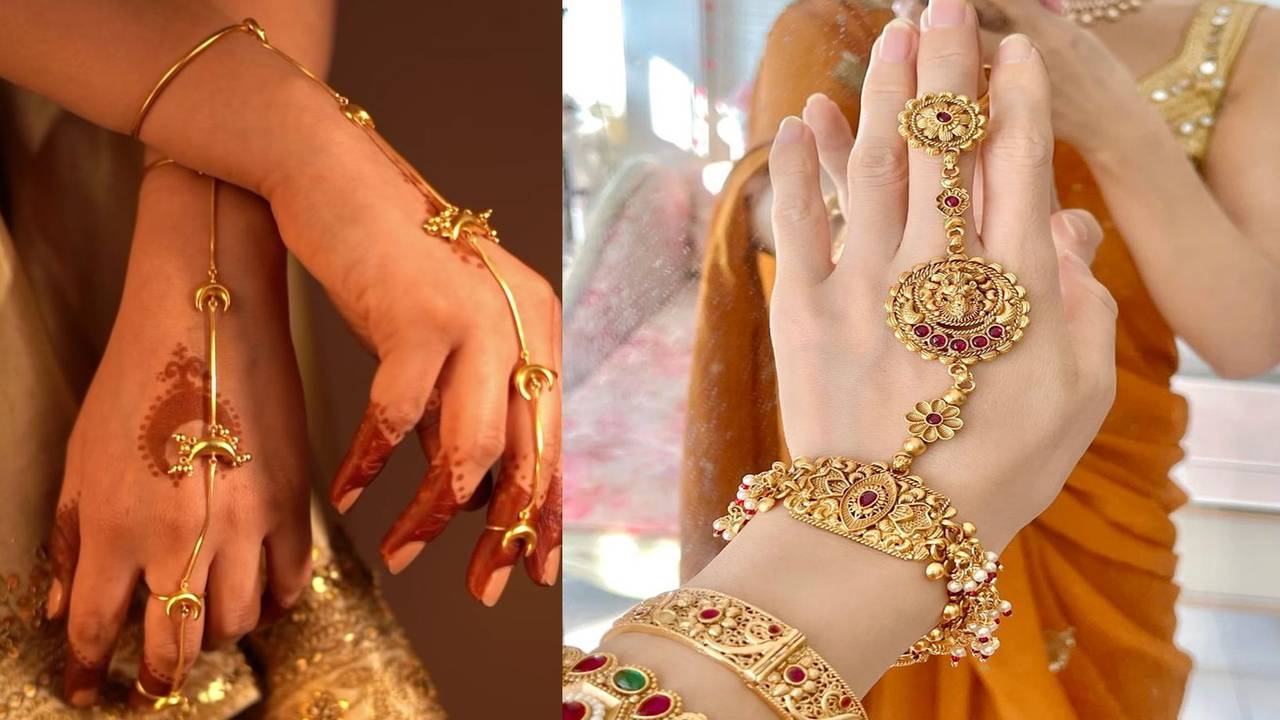 25 ग्राम में बनवाएं गोल्ड हाथफूल की मॉर्डन डिजाइंस, चेहरे पर नहीं हाथों पर होगी नजर | Gold ...