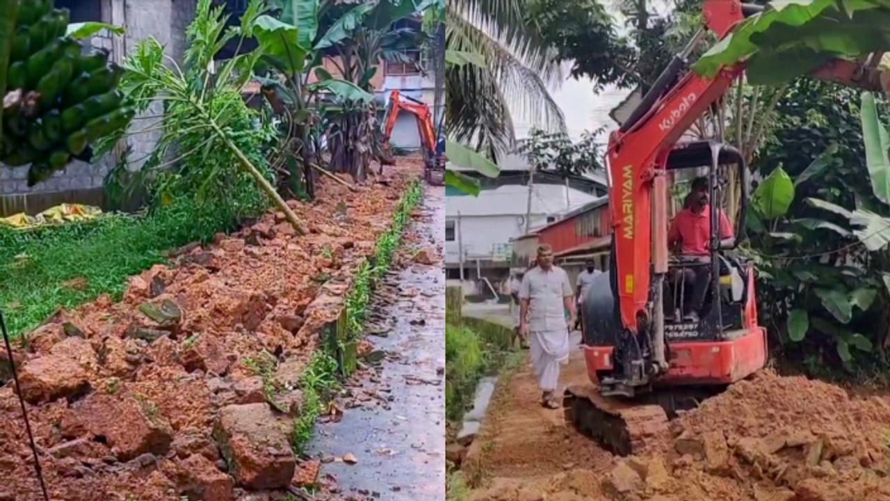 പെരുമ്പാവൂർ ഒക്കൽ സ്കൂളിന്റെ മതിൽ തകർന്നുവീണു, അവധി ദിവസമായതിനാ ...
